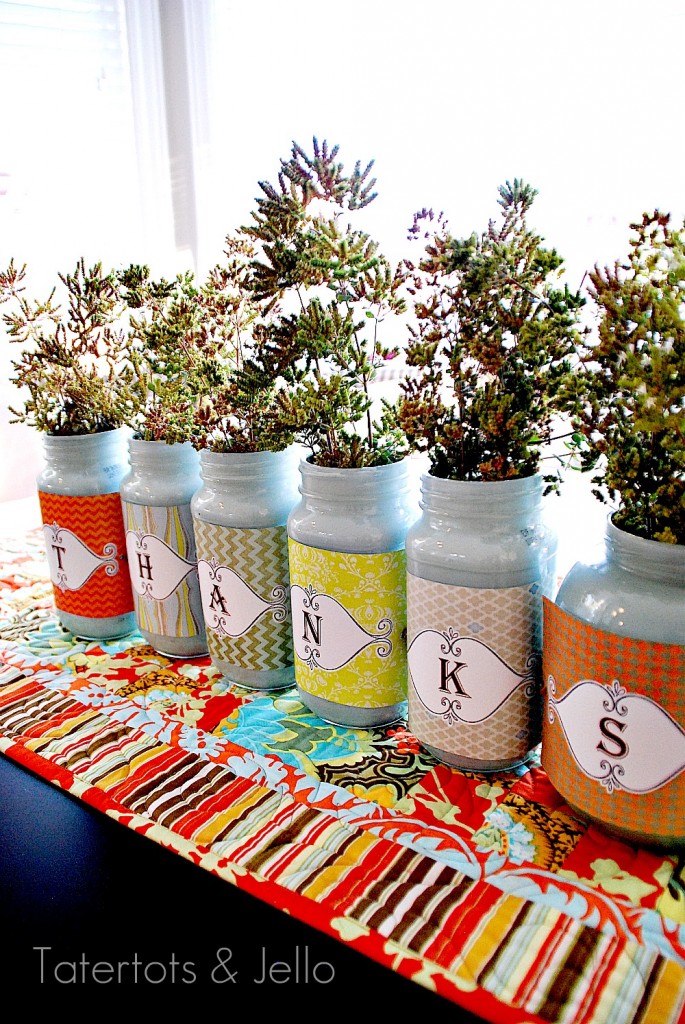 Make a Thankful Jar Centerpiece {Thanksgiving Jars}!! - Tatertots and Jello