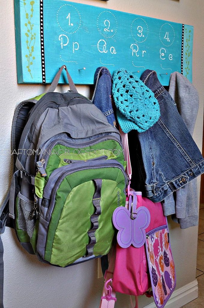 Make a Personalized Entryway Backpack Hook Board!