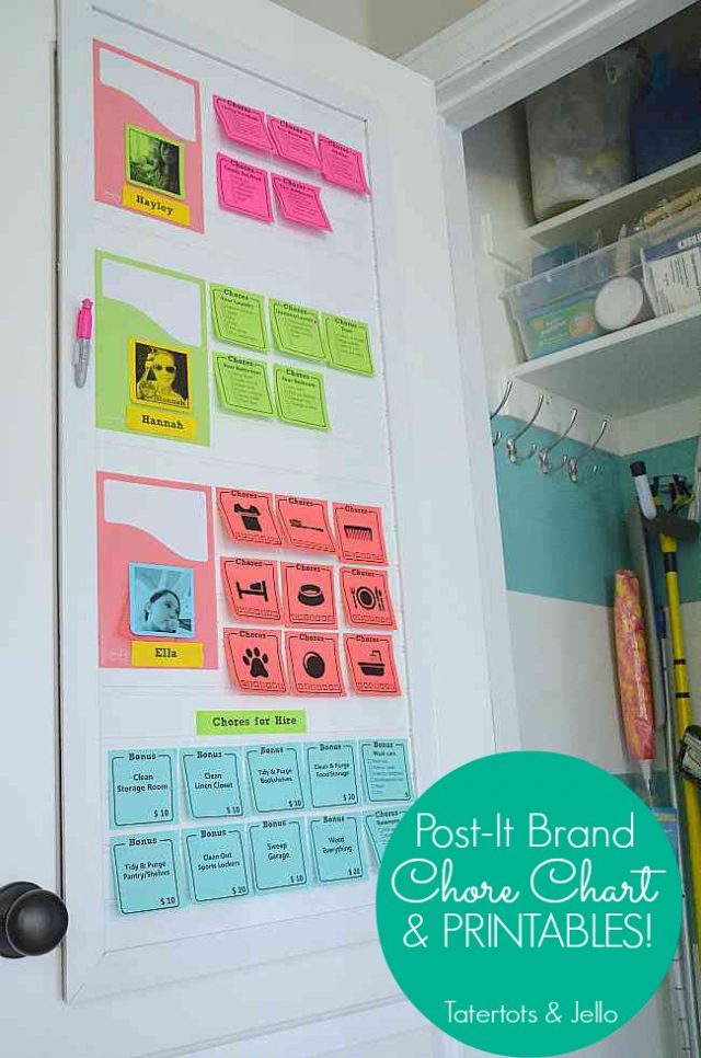 Make a Post-It Note Chore Chart (With Free Printables!) - Tatertots and ...