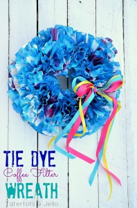 Make a Summer DIY Tie-Dye Coffee Filter Wreath! - Tatertots and Jello