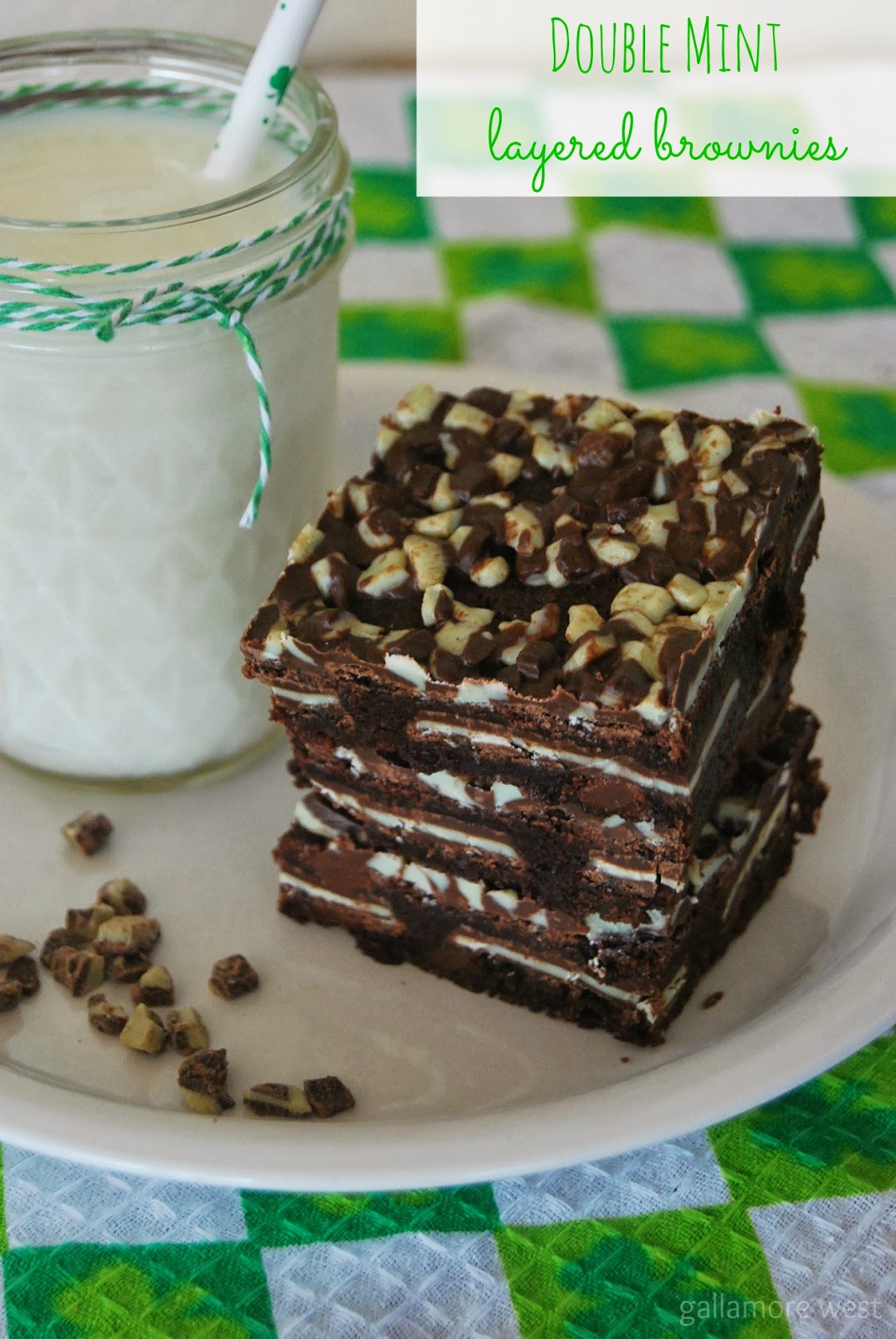 Double Mint Layered Brownies