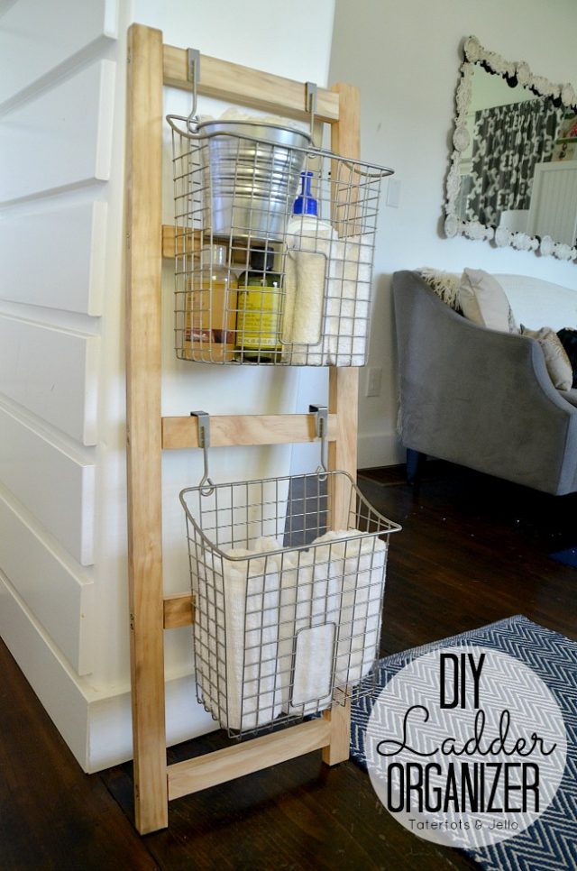DIY Wood Organization Ladder and Giveaway! - Tatertots and Jello
