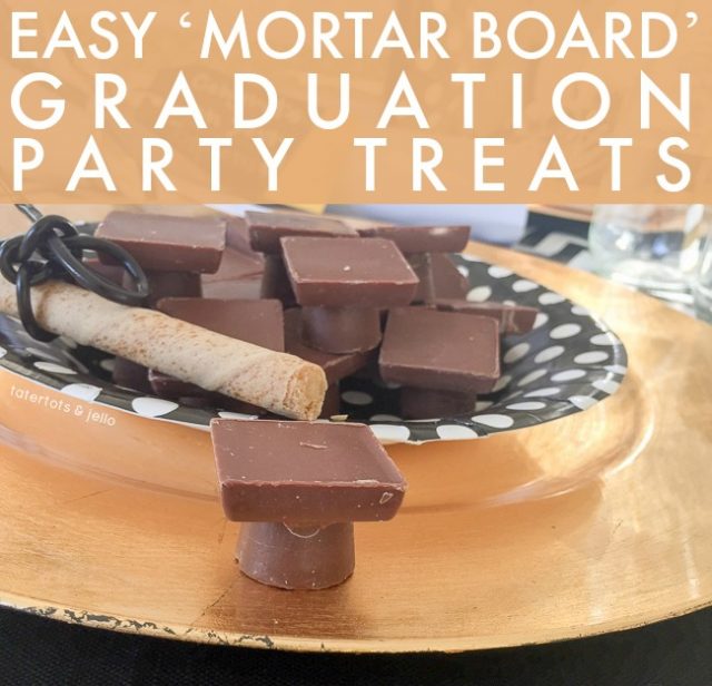 Easy "Mortar Board" Graduation Party Treats - Tatertots and Jello