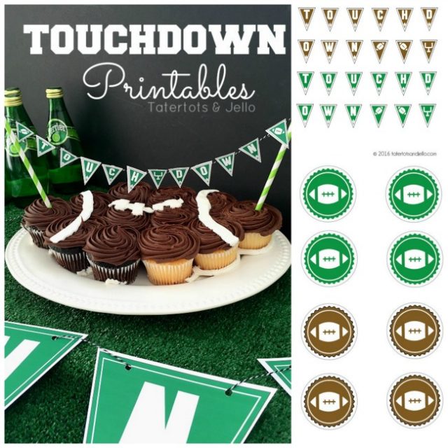 "Touchdown" Party Pennants & Toppers [Free Printables]! - Tatertots and ...