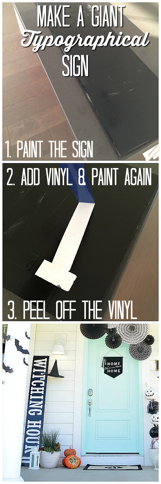 Make Giant Halloween Typographical Sign Easy Inexpensive