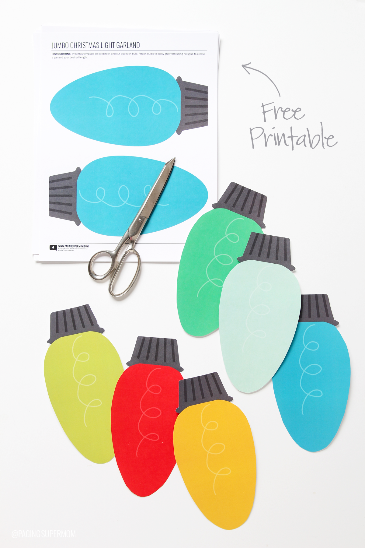 Free Printable Christmas Lights Garland Decorating