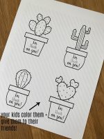 Kids Cactus Coloring Printable Tags + Magnetic Putty