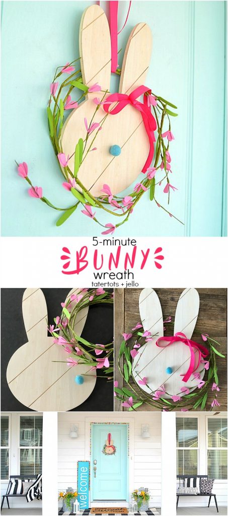 5-Minute Spring Bunny Wreath - an easy and inexpensive Spring project!