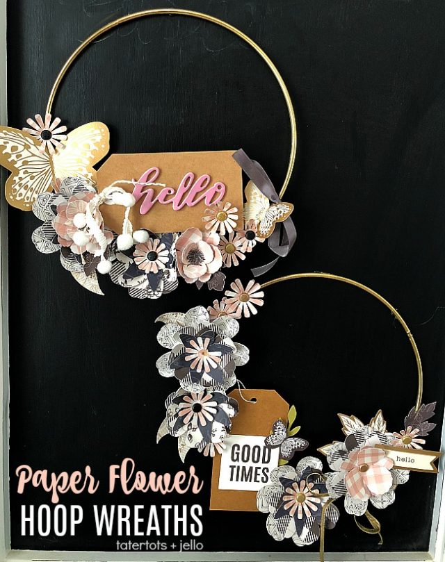 Paper Flower Hoop Wreaths - modern and SO pretty!