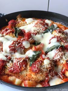 Basil Chicken Gnocchi Skillet Bake - a meal kids love!