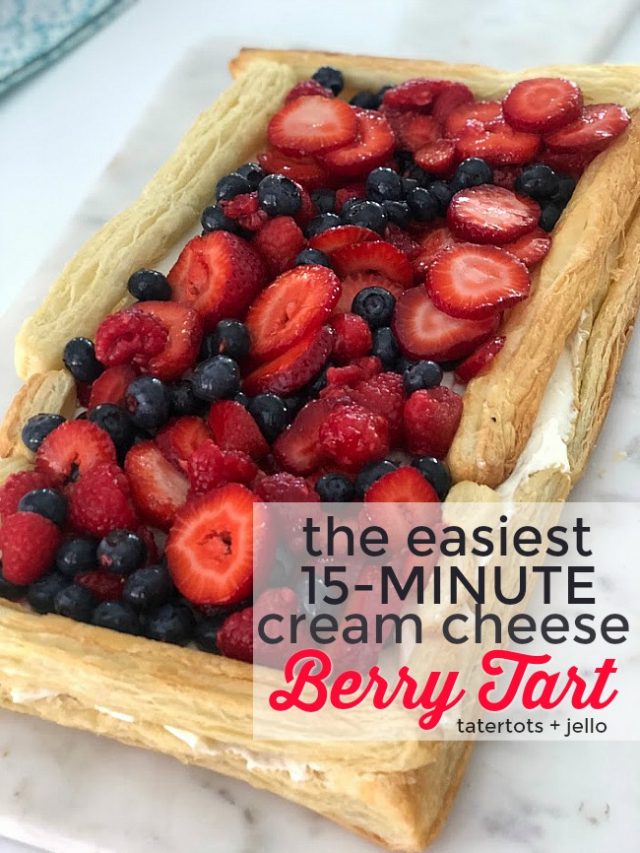 The Easiest 15-Minute Cream Cheese Berry Tart - perfect summer dessert!