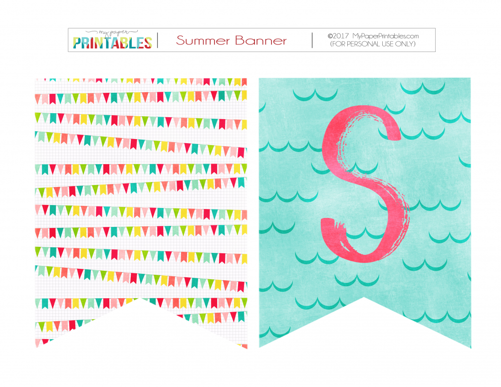 Hello Summer Free Printable Sign, Pennants and More! Free Summer ...