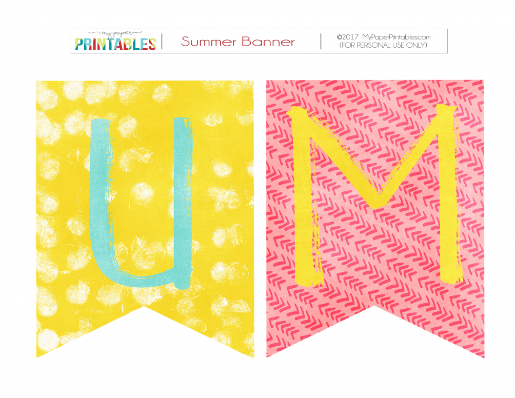 Hello Summer Free Printable Sign, Pennants and More! Free Summer ...