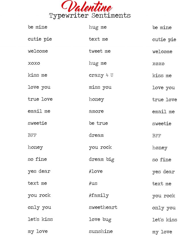 Simple Valentine's Day Gift Ideas with Free Typewriter Printable Sayings