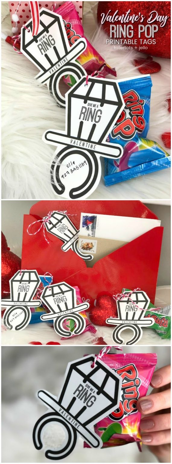 Ring Pop Valentine's Day Tween + Teen Printables Gift Idea