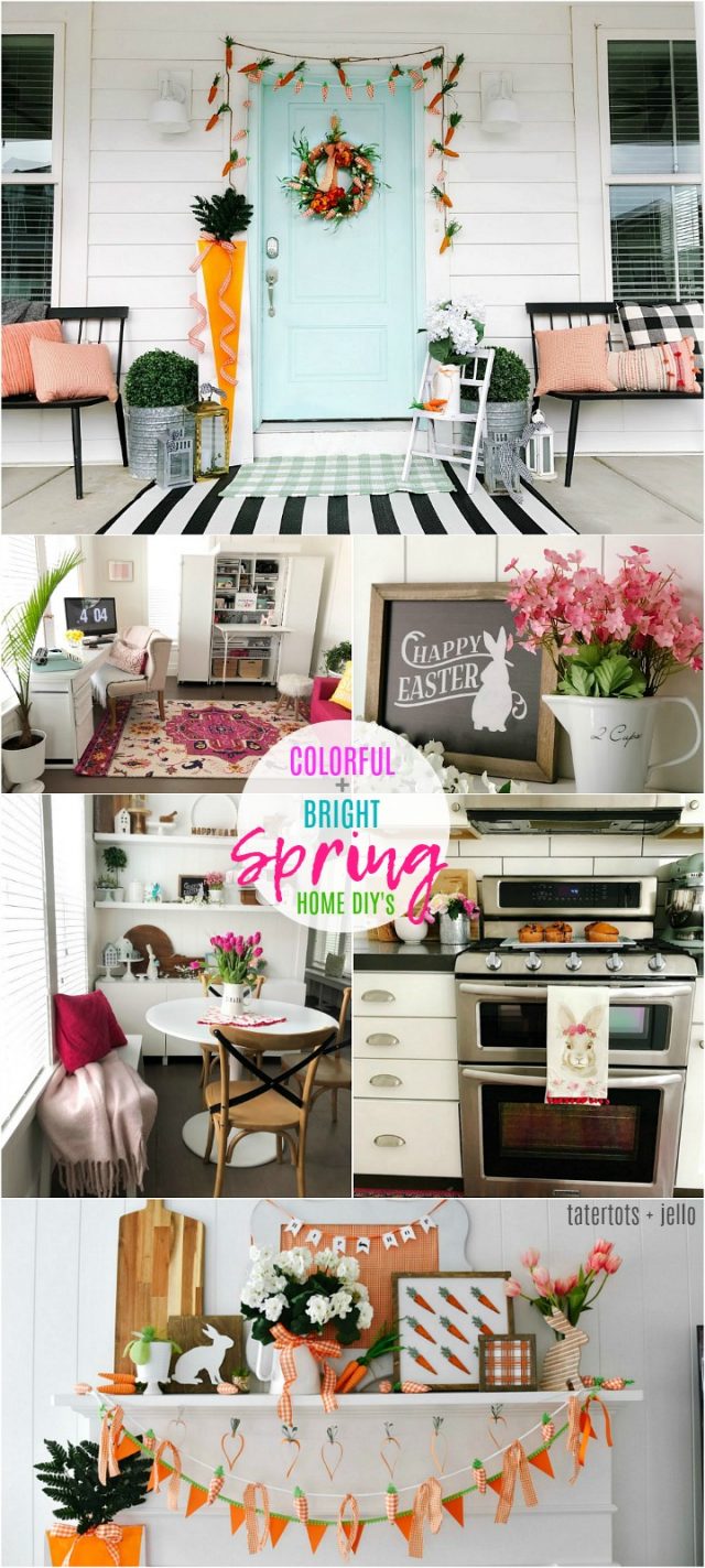 Colorful and Bright Spring Home Tour - easy DIY ideas