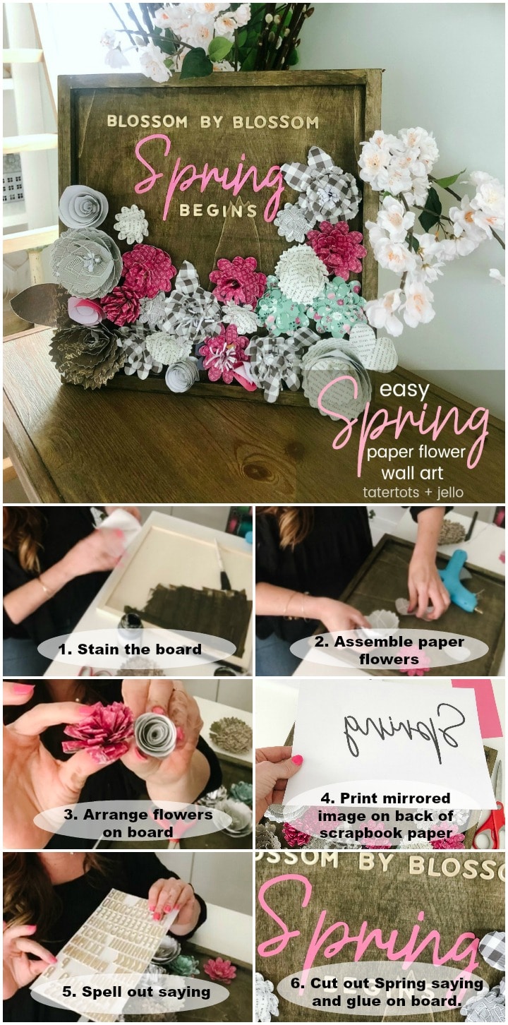 Easy Spring Paper Flower Wall Art + 4 More Paper Flower DIY Ideas!