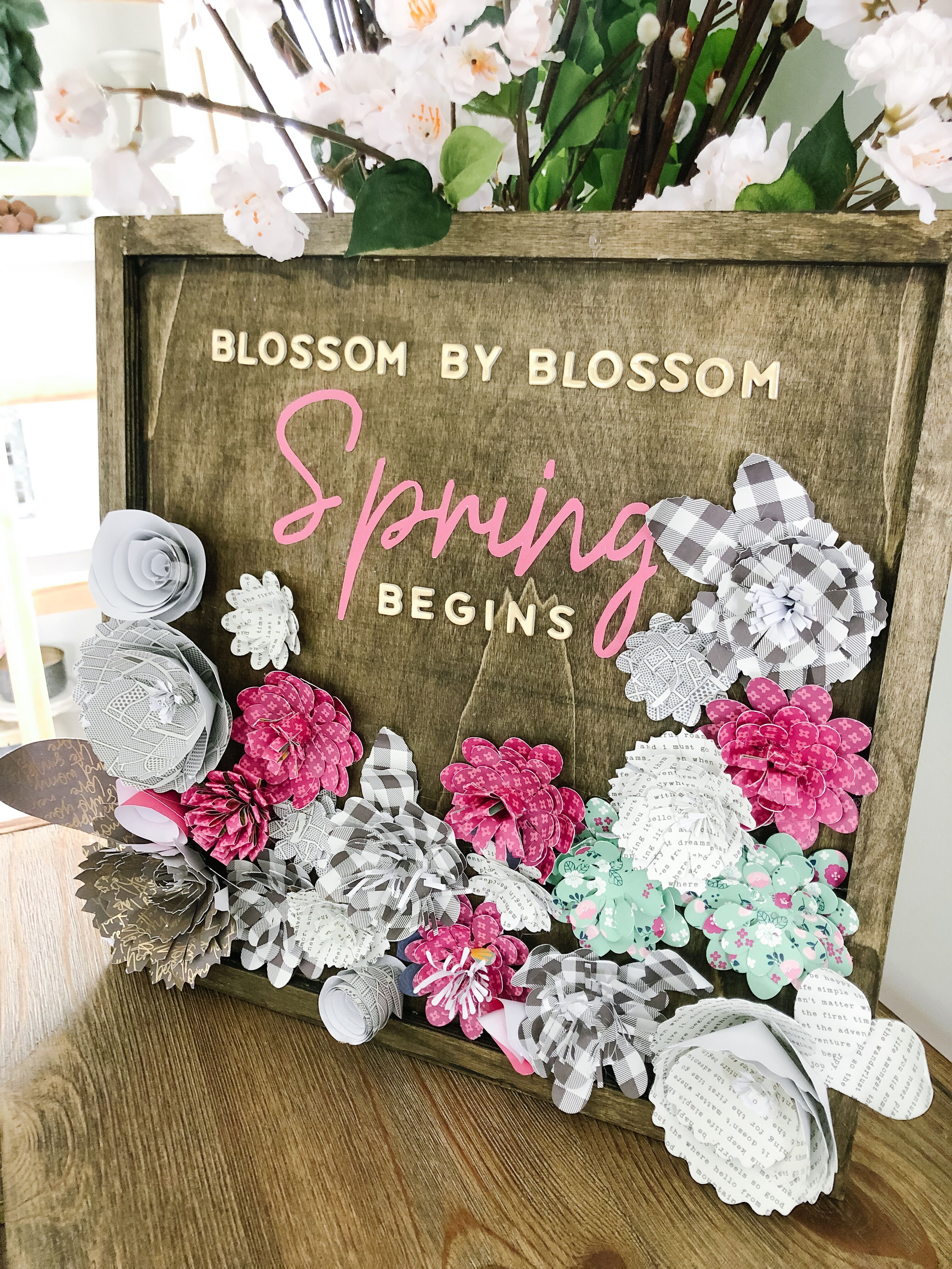 Easy Spring Paper Flower Wall Art + 4 More Paper Flower DIY Ideas!