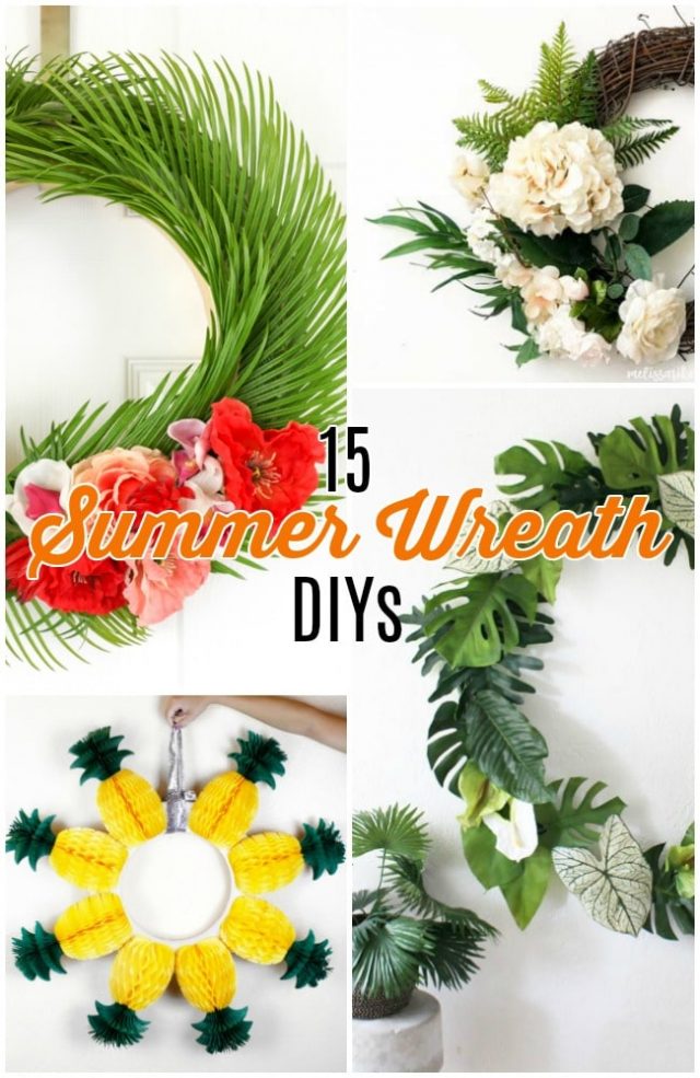 15 Summer Wreath DIYs - for your front door, home and parties!