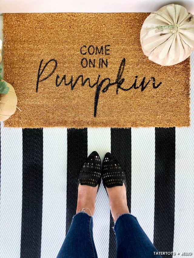 Make an Easy Fall Stenciled DIY Doormat in Minutes!