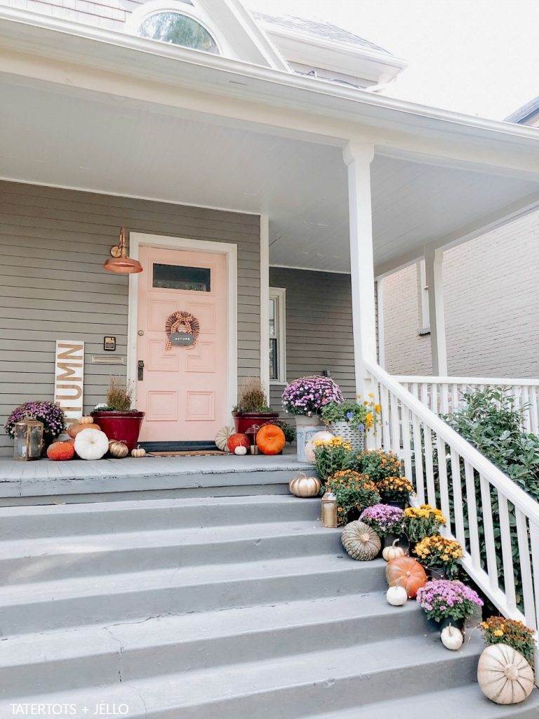 Copper, Gold and Blush Fall Porch Decorating Ideas!