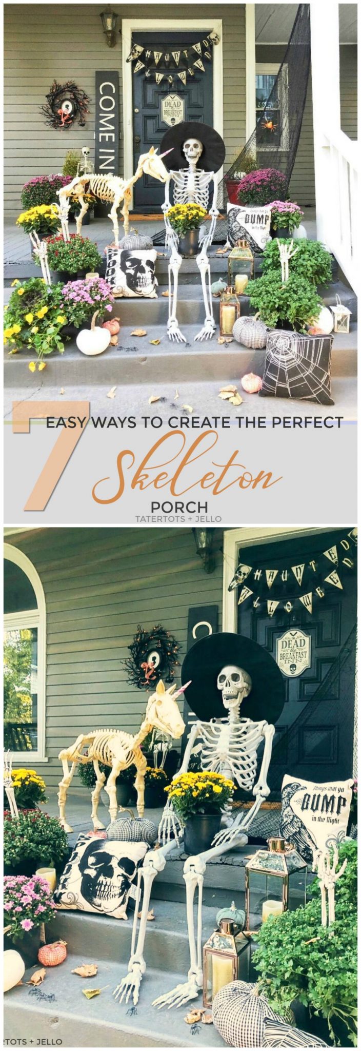 7 Easy Ways to Create the Perfect Spooky Skeleton Halloween Porch!