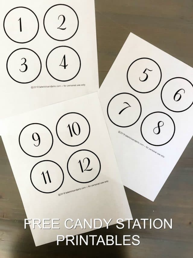 Halloween Trick-or-Treat Candy Station Game with Free Printable Labels