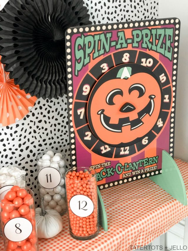 Halloween Trick-or-Treat Candy Station Game with Free Printable Labels