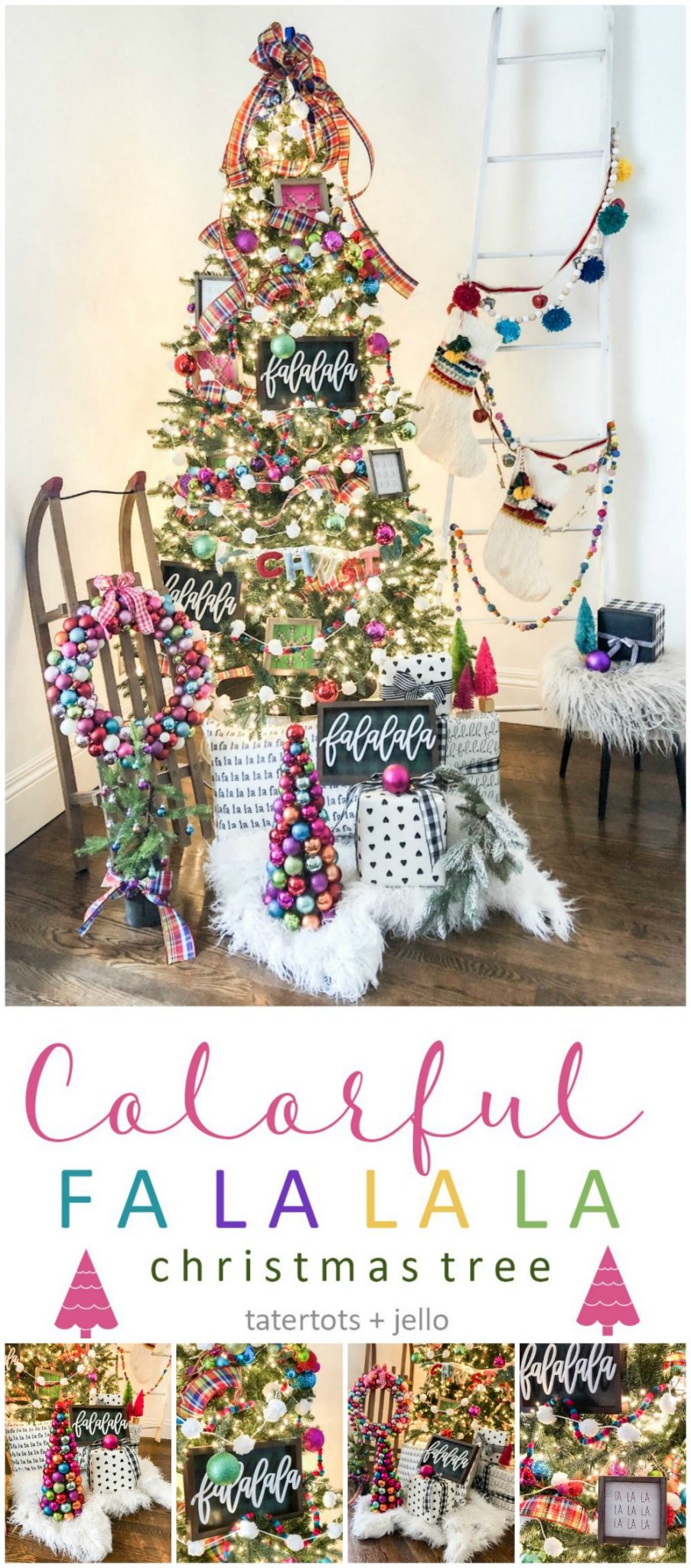 How to Create a Colorful Christmas Tree FALALALA Theme