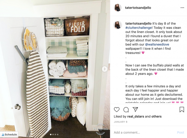 January Declutter Organization Challenge with printable calendar