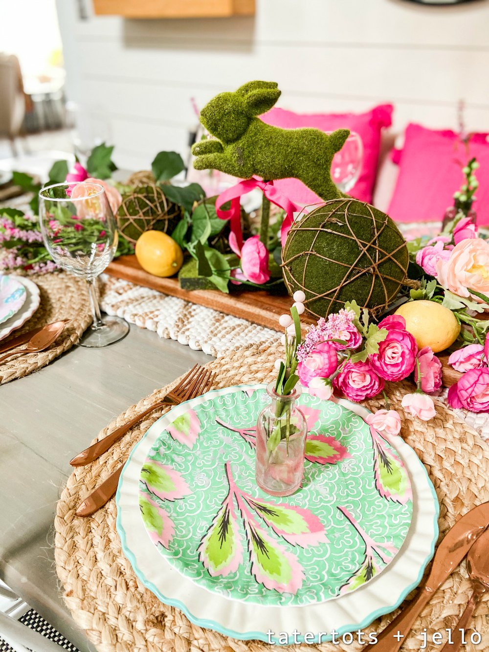Colorful Spring Cottage Table Setting + 22 Spring Table Ideas!