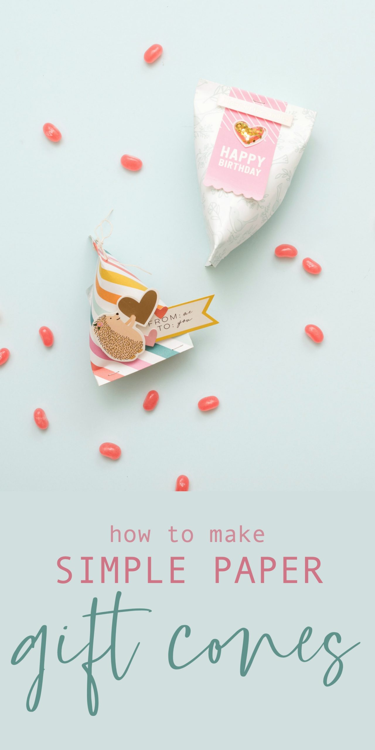 Simple Paper Gift Cones - easy neighbor, birthday or friendship gift idea!