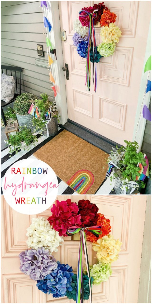 Make a Colorful Rainbow Wreath for Spring - easy DIY idea!