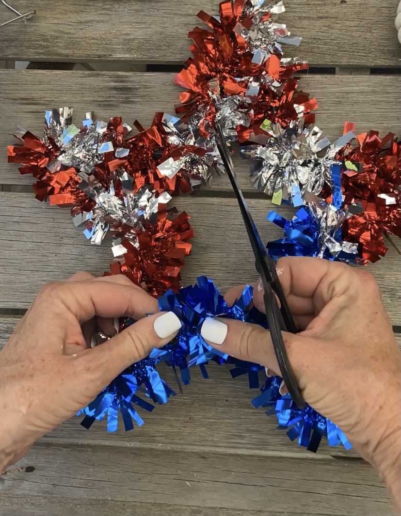 Make a Dollar Store Neutral Patriotic Star Wreath in Minutes!