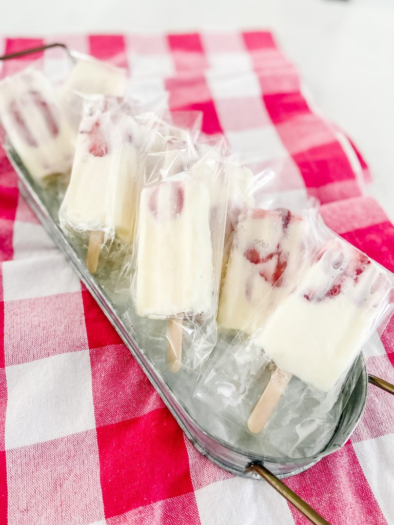 3-Ingredient Strawberry Creamsicle Popsicles - keto and 3.5 net carbs!