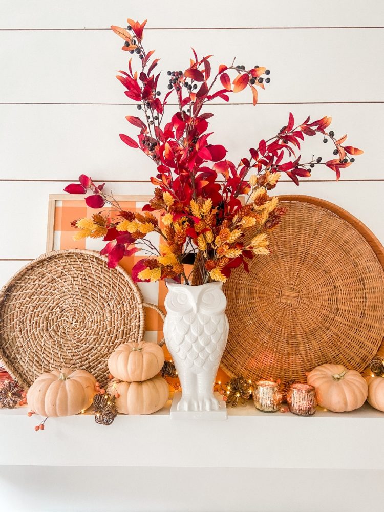 Boho Cottage Easy Fall Mantel Ideas using things you already have!