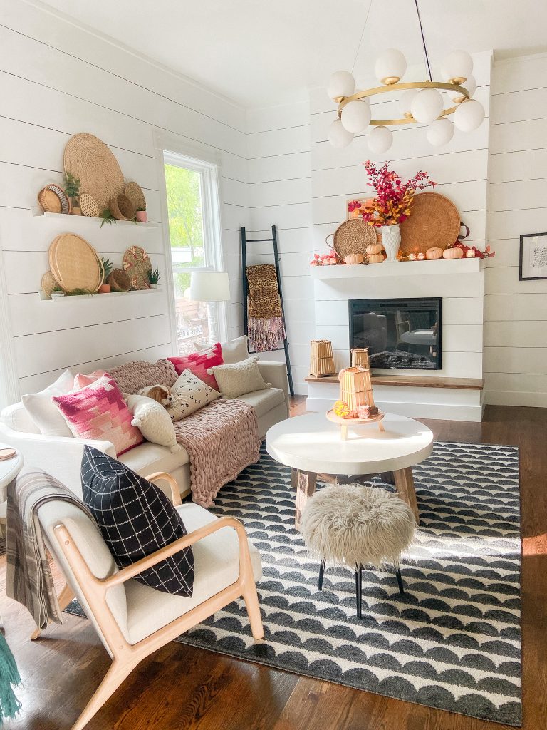 Boho Cottage Easy Fall Mantel Ideas using things you already have!