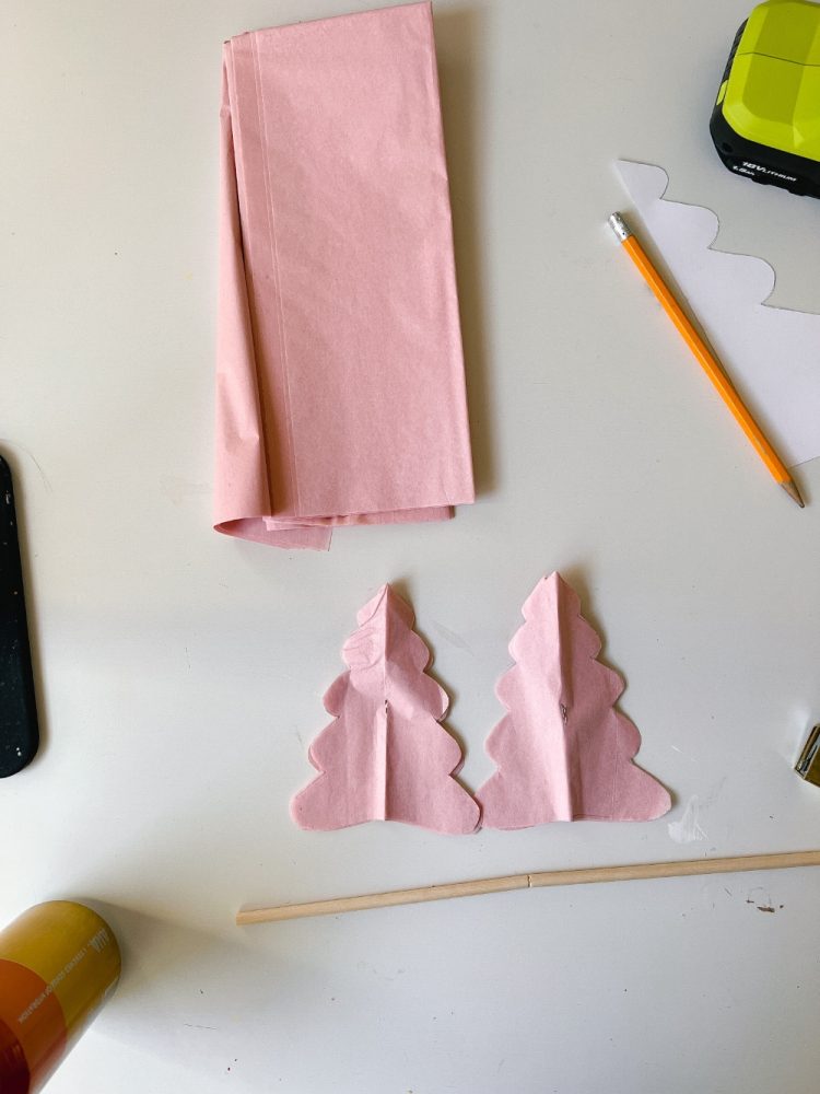 DIY Tissue Paper Holiday Trees - make them in any color for your home!
