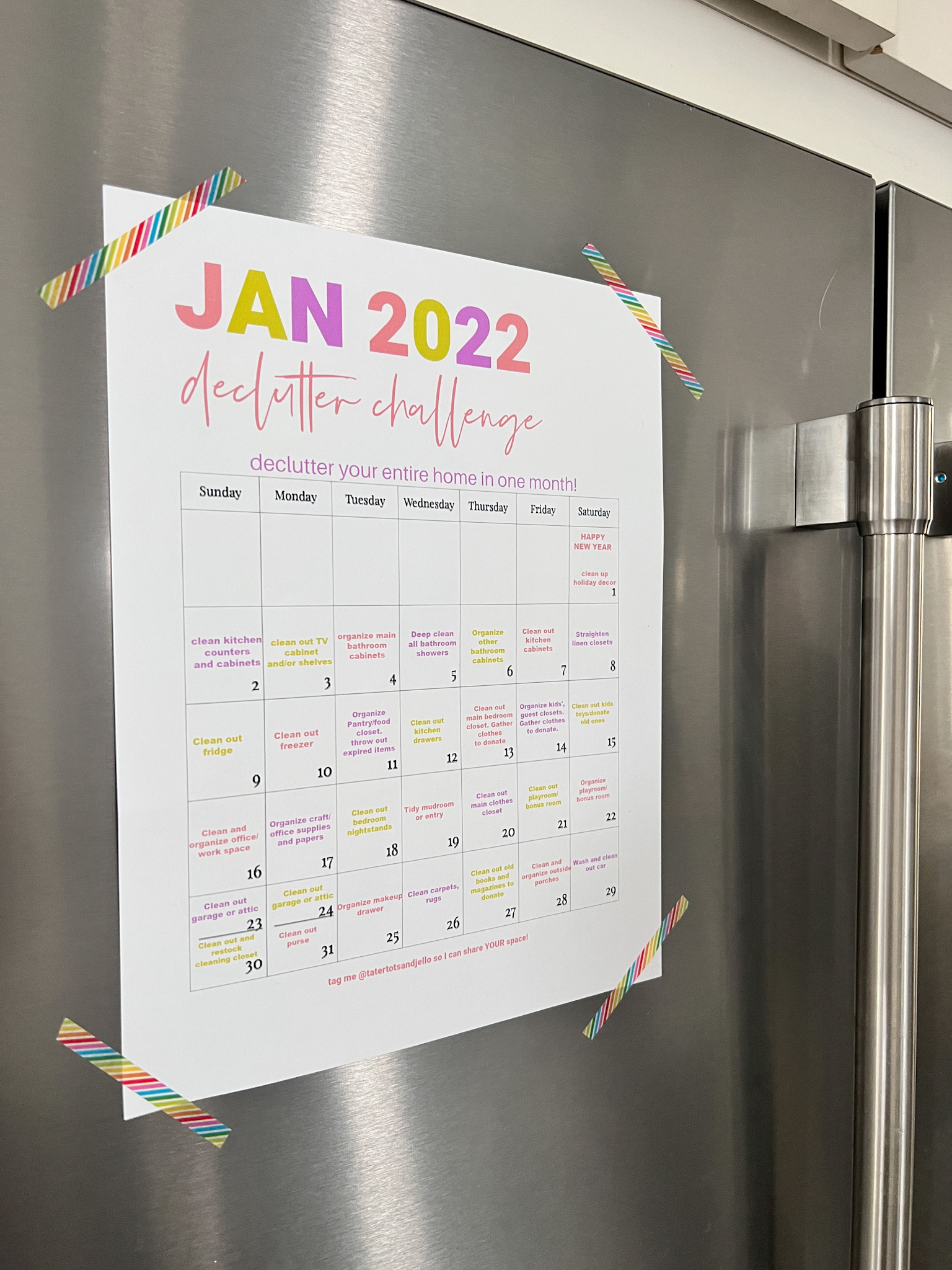 January Declutter Challenge 2022 - tackle one space each day!
