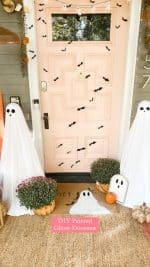 Easy Halloween Ghost Porch - tomato cage ghosts + ghost ideas!