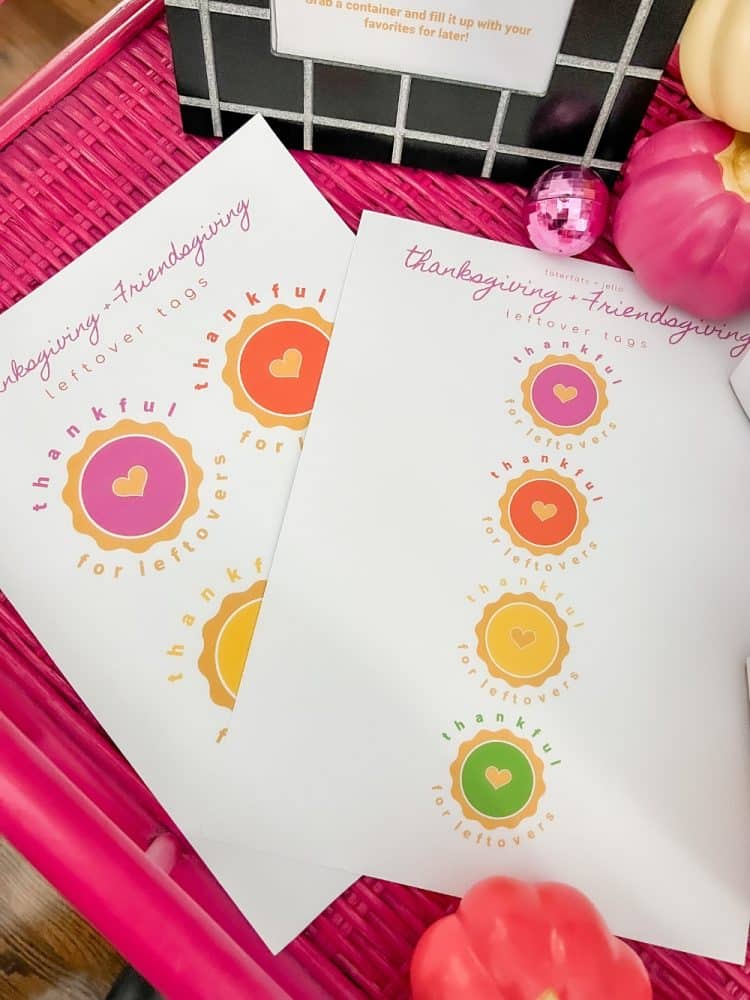 Free Friendsgiving Leftover Printable Tags and Sign!
