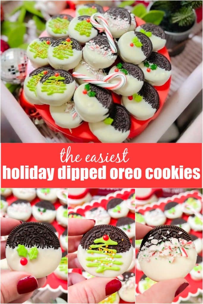 Three Holiday Dipped Oreo Cookies - fun to make with the kids!