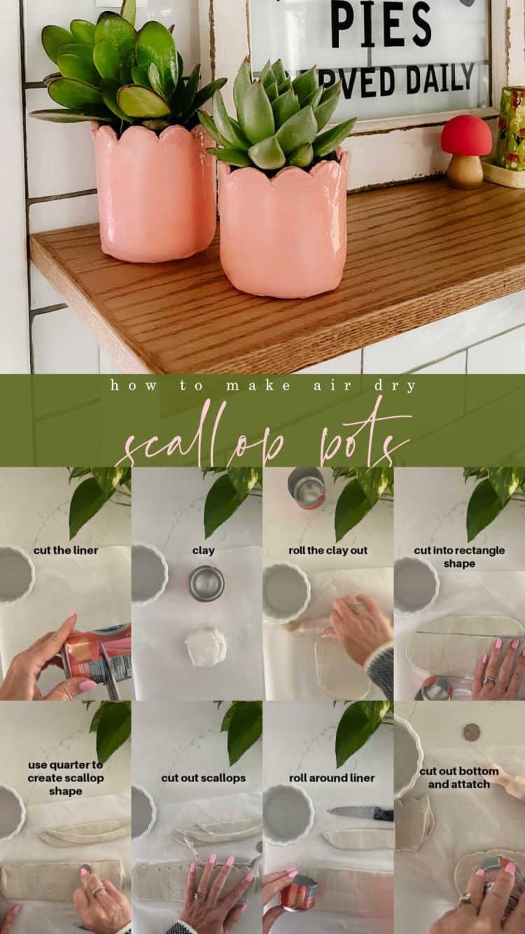 DIY Clay Succulent Scallop Pots