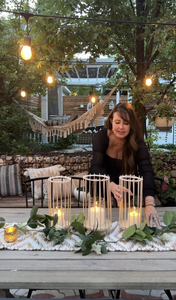 DIY Boho Wood Lanterns - perfect for summer al fresco dining!