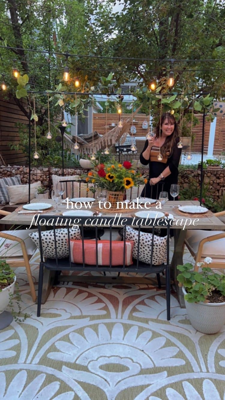 Floating Candle Summer Tablescape - so easy to do!