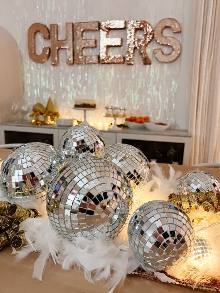 Sparkly Silver and Gold New Year's Eve Party Ideas - Disco-theme!