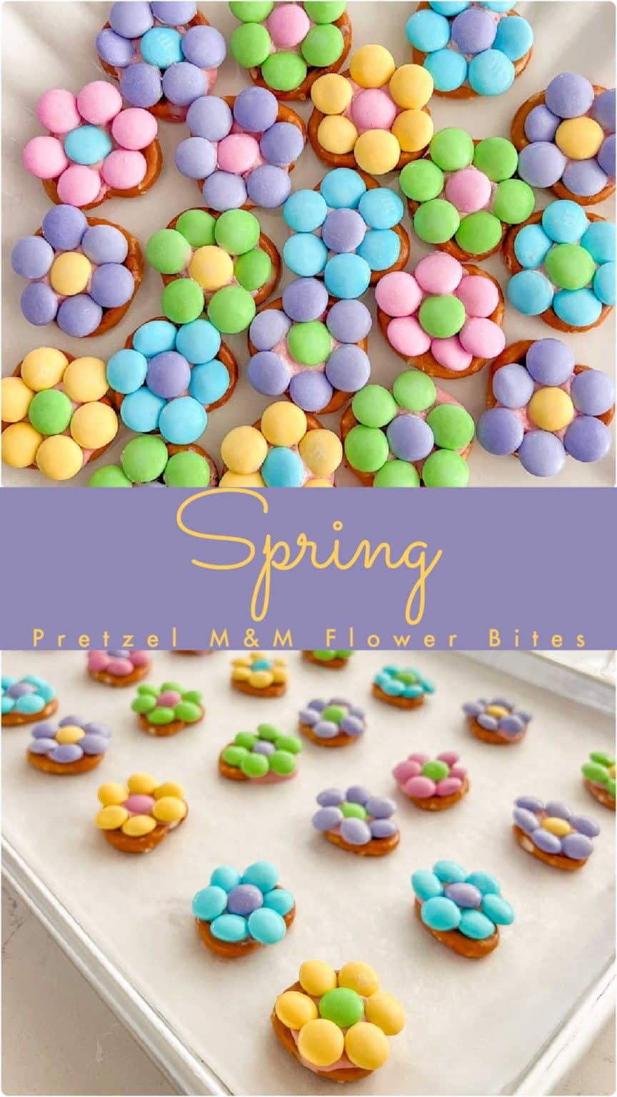 Spring Pretzel M&M Bites - only 3 ingredients and 15 minutes!