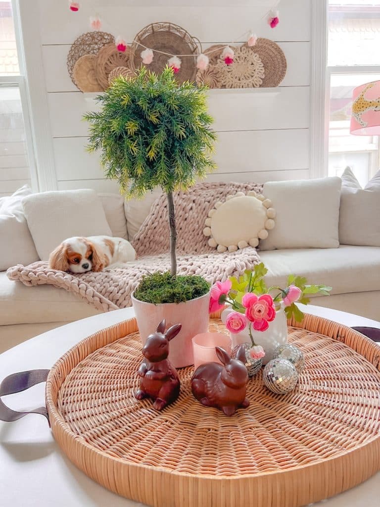 DIY Spring Topiary and Aged Pot - an easy craft for Spring!