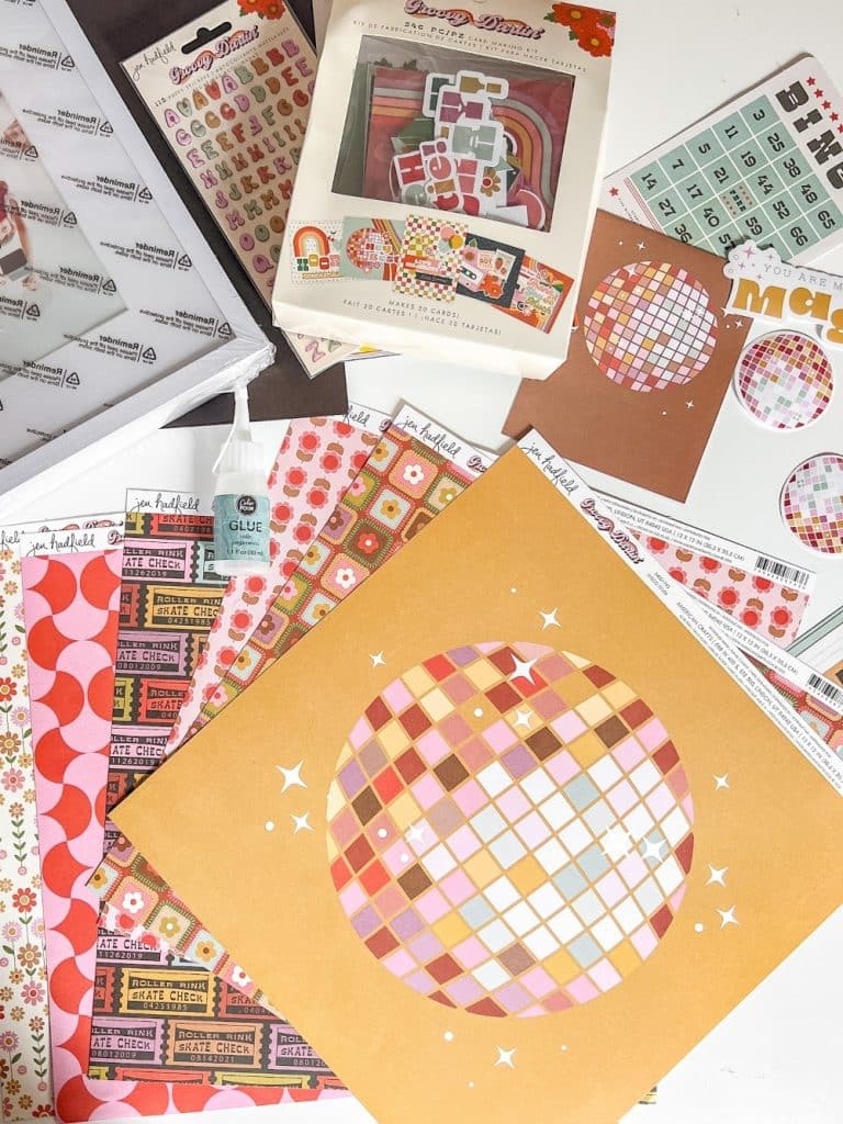 DIY Disco Ball Art - use scrapbook paper to make adorable art!