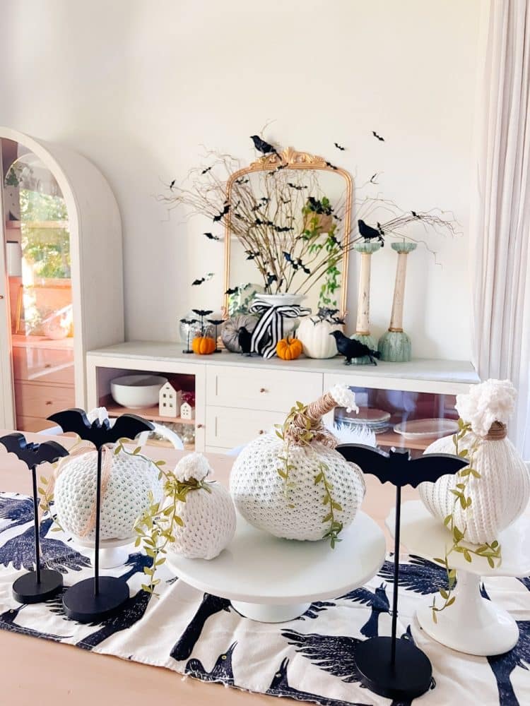DIY Halloween Bat Branch Centerpiece - an almost FREE idea!